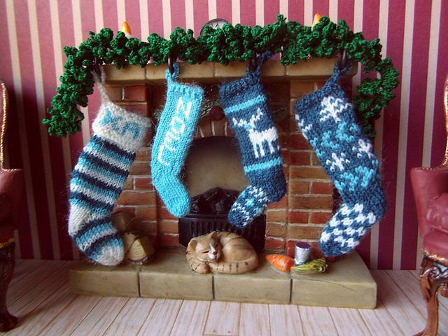 Ravelry: 1:12th scale Christmas stockings pattern by Frances Powell