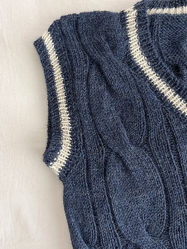 Ravelry: Campus Cable V Neck Sweater Vest pattern by Friday Knits