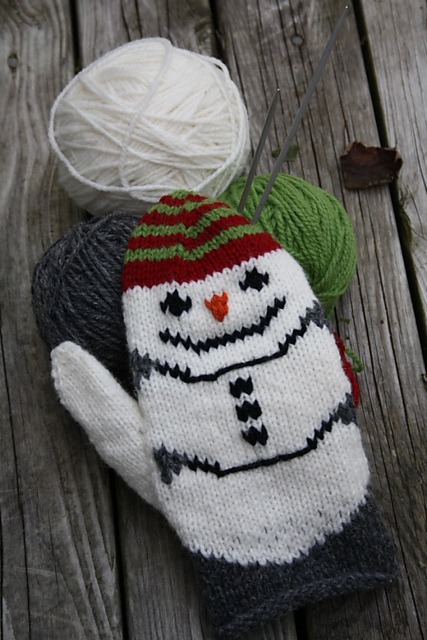 Ravelry: Lined Snowman Mitten pattern by Gigi Hooper
