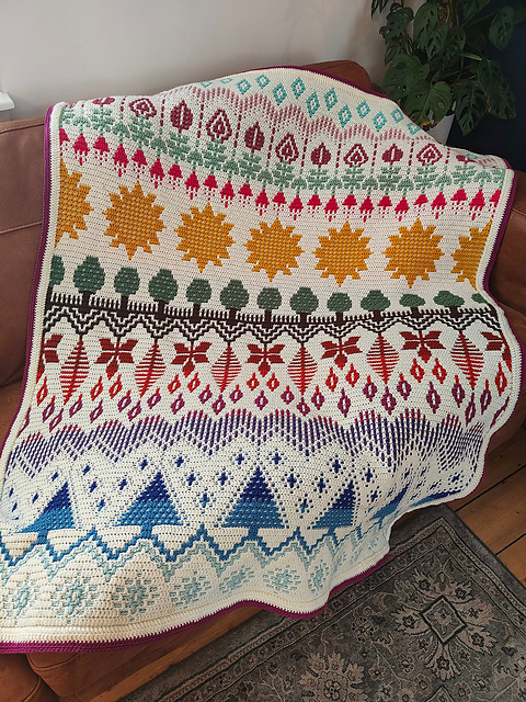 Ravelry: The Four Seasons Mosaic Afghan pattern by Abi McIntyre