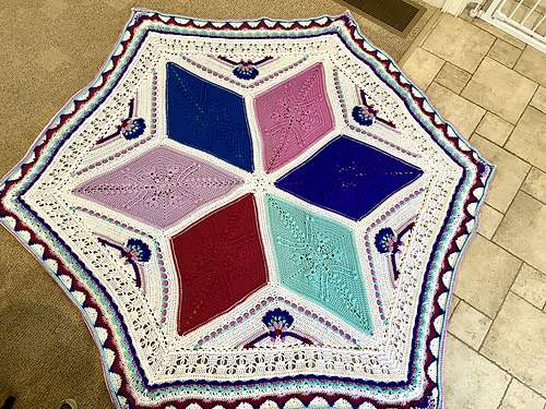 Just finished my daughter’s afghan! Pattern is “Ubuntu,” colors ...