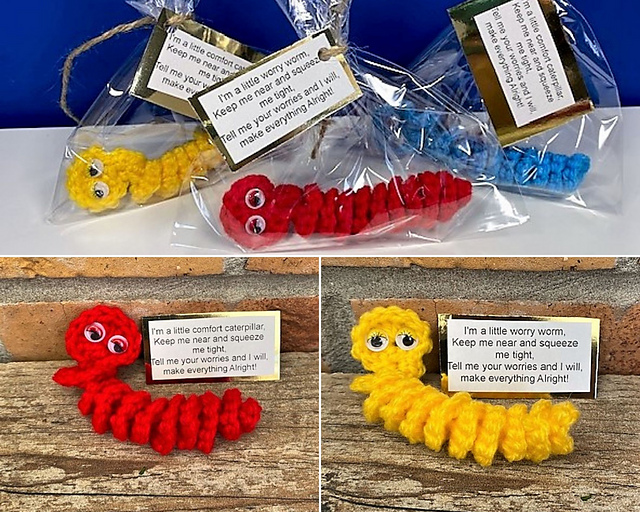 Ravelry: Worry Worms pattern by Teenie Crochets
