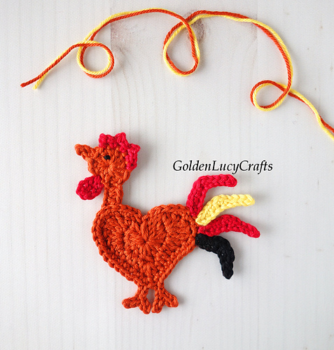Ravelry: Rooster Applique pattern by GoldenLucyCrafts