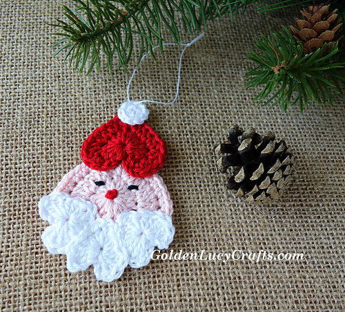 Ravelry: Heart Shaped Santa Ornament pattern by GoldenLucyCrafts