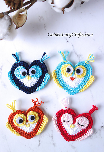 Ravelry: Owl Applique pattern by GoldenLucyCrafts