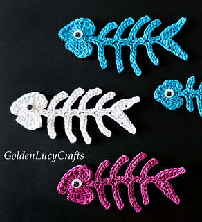 Ravelry: Fishbone Applique pattern by GoldenLucyCrafts