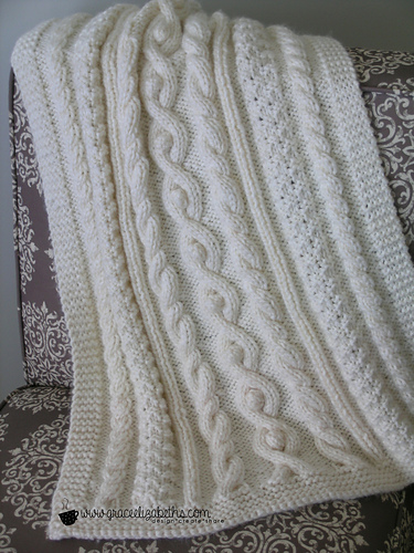 Ravelry: Cabled Baby Blanket pattern by Sonya Kay