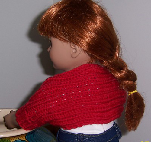 Ravelry: Ribbed 18" Doll Shrug pattern by Janice Helge