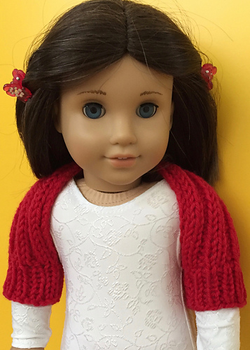 Ravelry: Ribbed 18" Doll Shrug pattern by Janice Helge