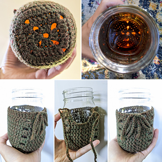 Ravelry: Narrow-mouth Pint Jar Cozy pattern by Green Tea Supernova