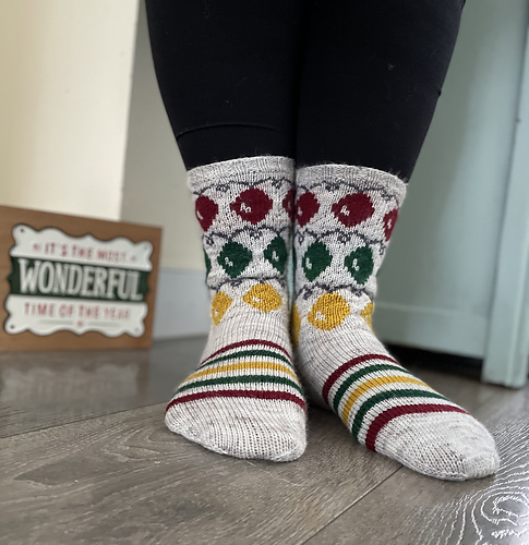 Ravelry: Vintage Christmas Light Socks pattern by Sarah L Kelly
