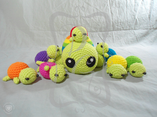Ravelry: Rainbow Tiny-er Turtles pattern by Duchess Gala