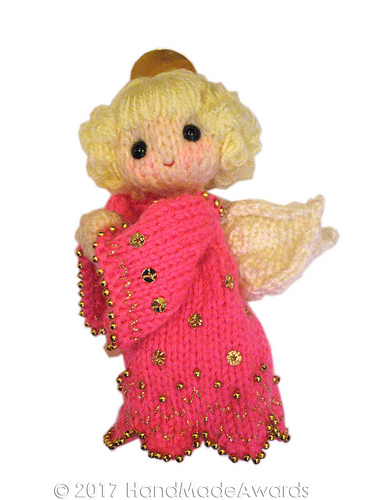 Ravelry: Pink Christmas Angel Finger Puppet pattern by Loly Fuertes