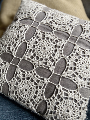 Ravelry: Winter Lace Cushion pattern by Hannah Cross