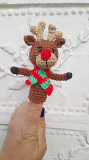 Ravelry: Reindeer Rudolph finger puppet pattern by Larisa Ermolaewa
