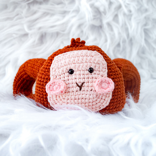 Ravelry: Big-eared monkey-shaped pet door stopper pattern by HappyCraft HQ