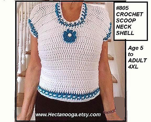 Ravelry: 805 Scoop Neck Summer TOP pattern by Emi Harrington