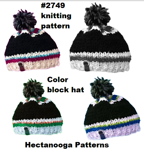 Ravelry: 2749 - H- Color Block Hat pattern by Emi Harrington