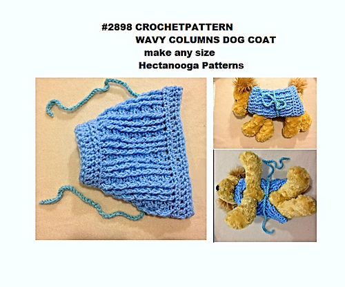 Ravelry: 2898 - WAVY COLUMNS Dog Coat pattern by Emi Harrington