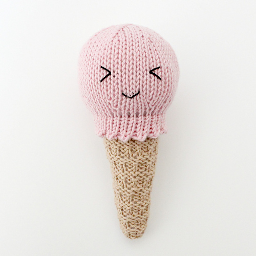 Ravelry: Kawaii Ice Cream Cone Baby Rattle pattern by Emily Cridge