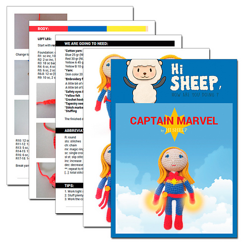 Ravelry: Captain Marvel - Comic/Movie Belts pattern by Milagros Sierra