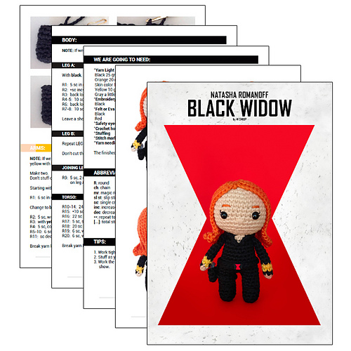 Ravelry: Black Widow Natasha Romanoff pattern by Milagros Sierra