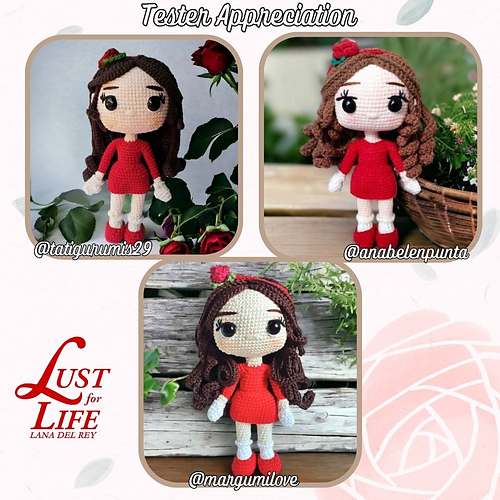 Ravelry: Lana del Rey LUST FOR LIFE amigurumi pattern by Carmen Lago