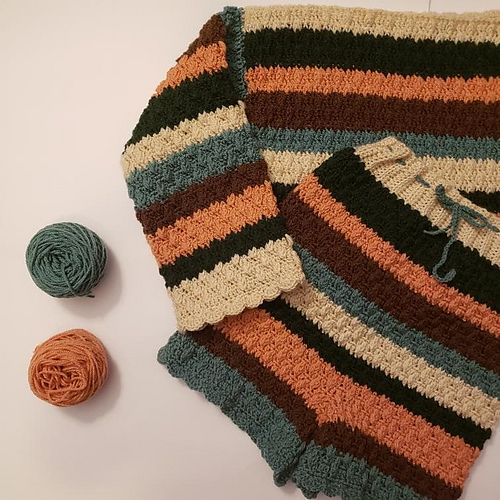 this is a fall-themed lounge set i crocheted a couple months ago 🍂 ...