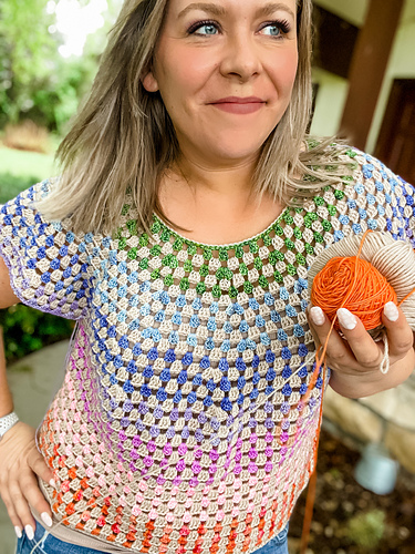 Ravelry: Scrappy Granny Tee pattern by Emily Marie Davies