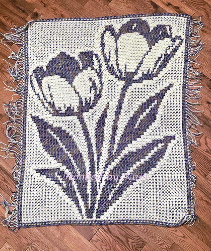 Ravelry: Dancing Tulips - Overlay Mosaic Baby Blanket pattern by Kari ...