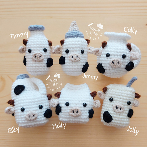 Ravelry: Timmy the Milk Bottle Cow pattern by Frieda Wing