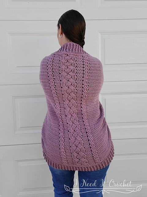 Ravelry: Cozy Cabled Shrug pattern by I Need It Crochet
