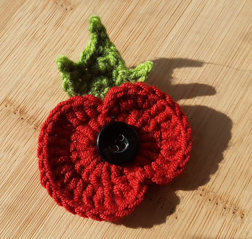 Ravelry: War Poppy & Leaf pattern by Laura Riley