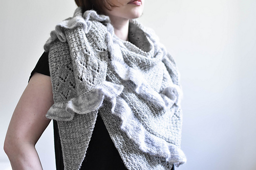 Ravelry: Ruffle Snuggle Shawl pattern by Lisa Hannes