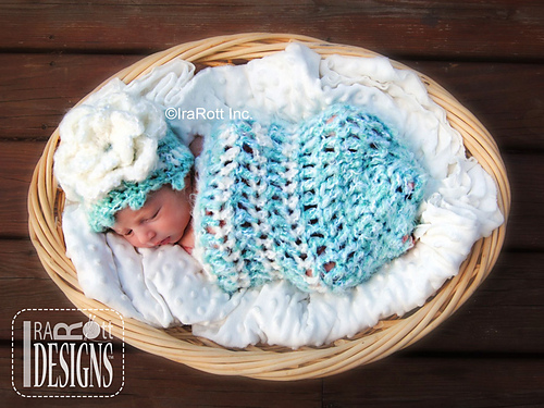 Ravelry: Fleecy Cloud Cocoon & Beanie Set pattern by Ira Rott