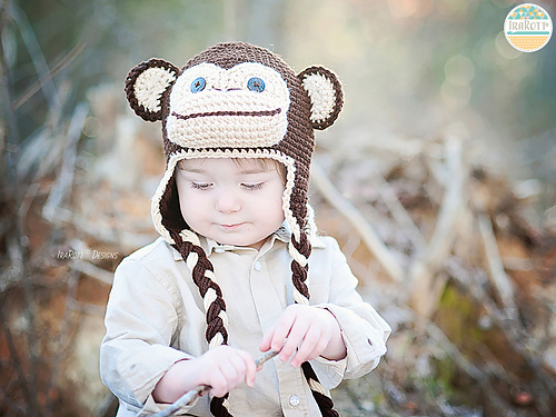 Ravelry: Chip The Chimpanzee Monkey Hat pattern by Ira Rott