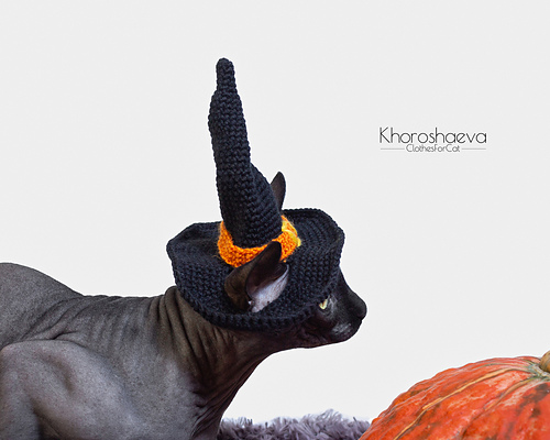 Ravelry: Halloween Witch Hat for cat pattern by Irina Khoroshaeva