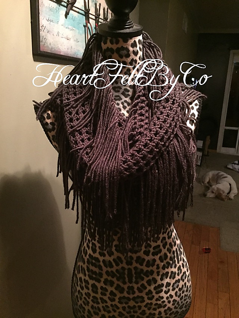 Ravelry: Infinity Fringe Scarf pattern by Jess Gibson