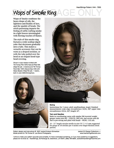 Ravelry: Wisps of Smoke Ring pattern by Jackie Erickson-Schweitzer