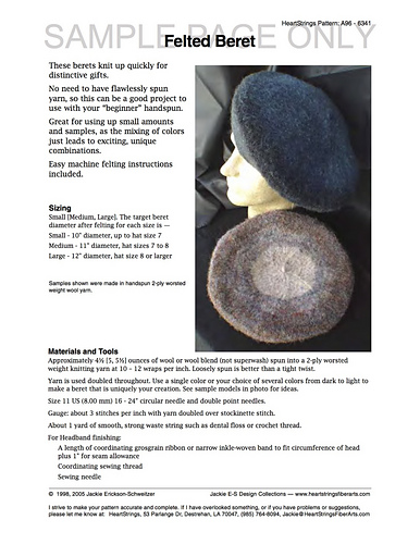 Ravelry: Felted Beret pattern by Jackie Erickson-Schweitzer