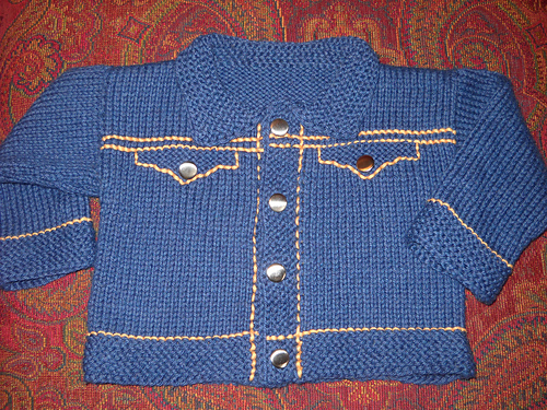 Ravelry: Baby's Jeans Jacket pattern by Jennifer Ingerson