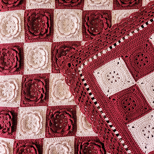 Ravelry: Checkered Rose Blanket pattern by Jennifer Olivarez