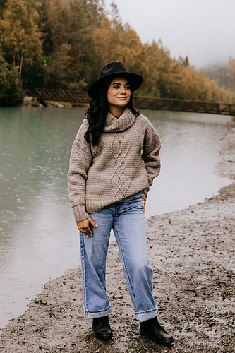 Ravelry: Aelia Cable Crochet Sweater pattern by Jennifer Renaud