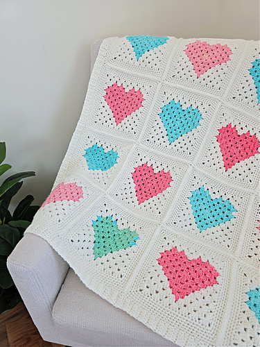 Ravelry: Crochet Heart Quilt pattern by Jennifer Renaud