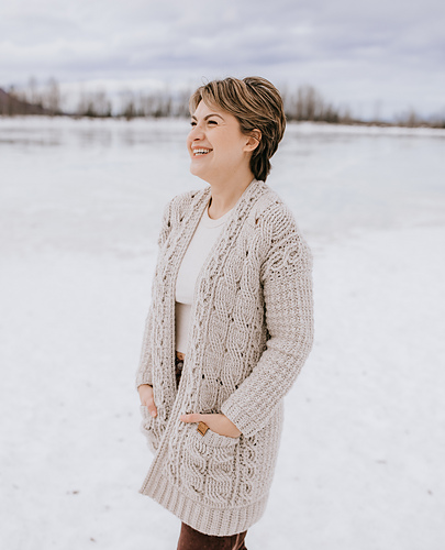 Ravelry: Cozy Cabled Crochet Cardigan pattern by Jennifer Renaud