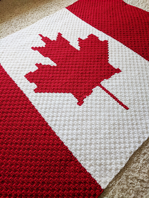 Ravelry: Canada Flag C2C Blanket pattern by Jessica McLean