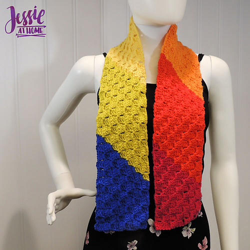 Ravelry: Scarf Squared Double Crochet (DC) C2C pattern by Jessie Rayot