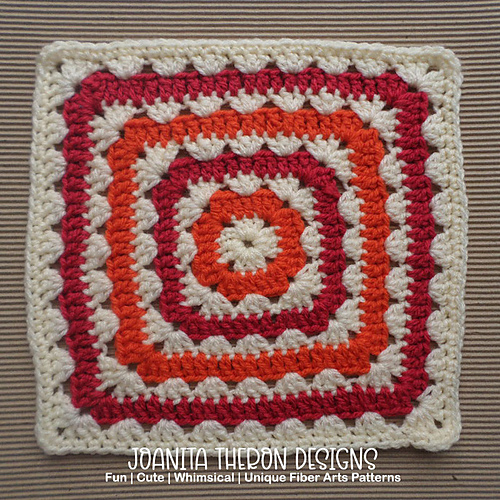 Ravelry: Granny Shell Striped Square pattern by Joanita Theron