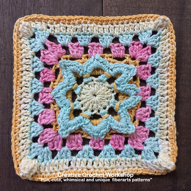 Ravelry: Hip 8 Point Flower Granny Square pattern by Joanita Theron