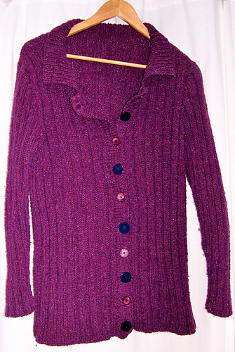 Ravelry: Plum Ribbed Cardigan pattern by Joanne Seiff